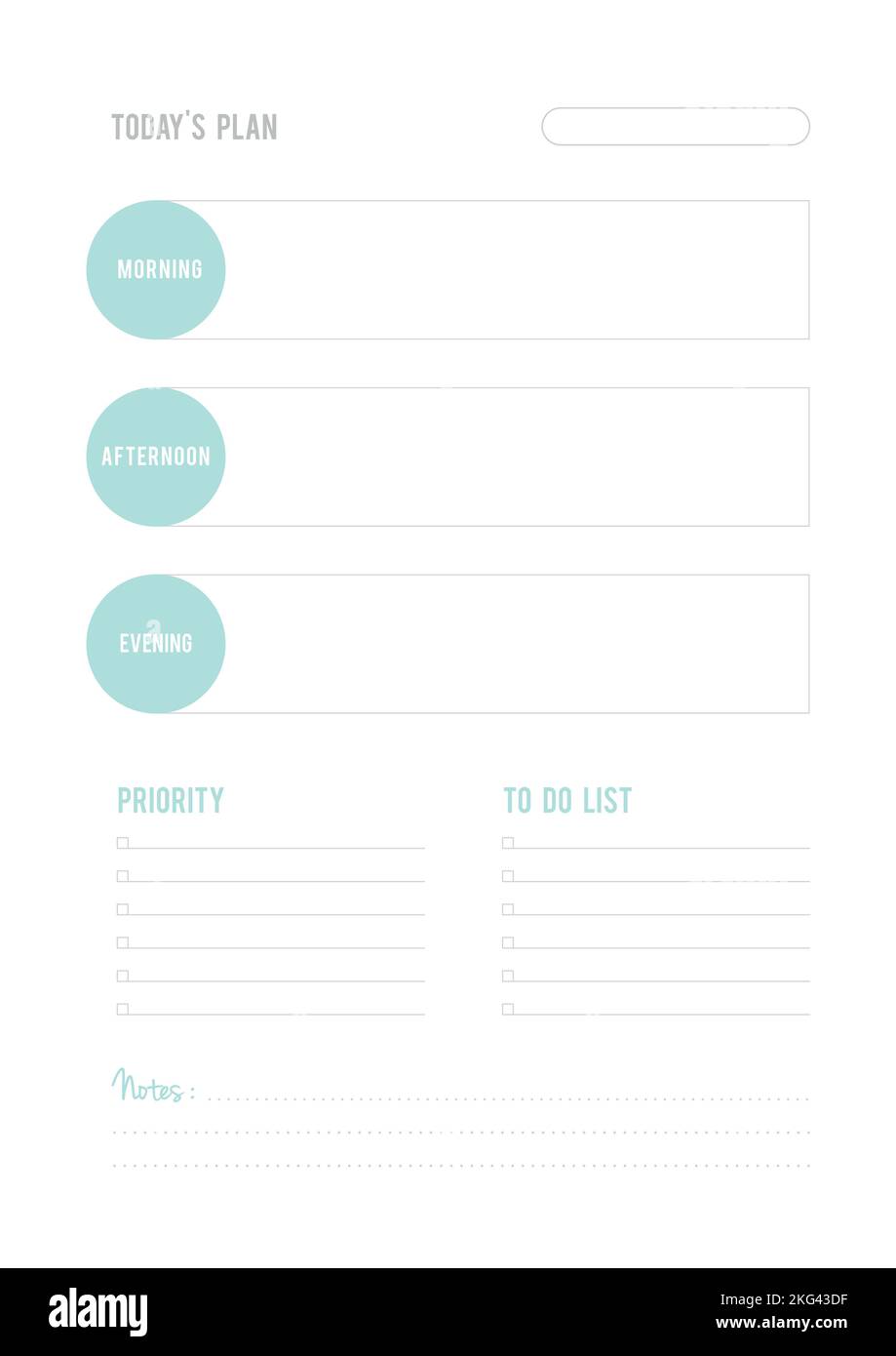 Today's plan: priority, to do list and notes. Printable template ...