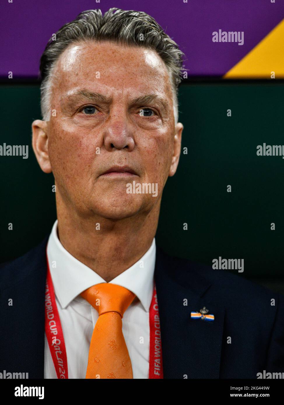 DOHA, QATAR - NOVEMBER 21: Coach Louis van Gaal of the Netherlands ...