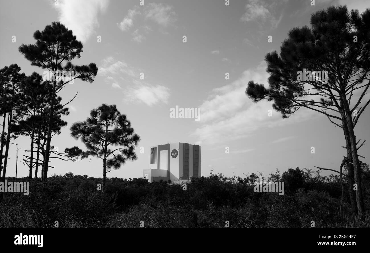 Artemis I Rollout. The Vehicle Assembly Building is seen as final ...