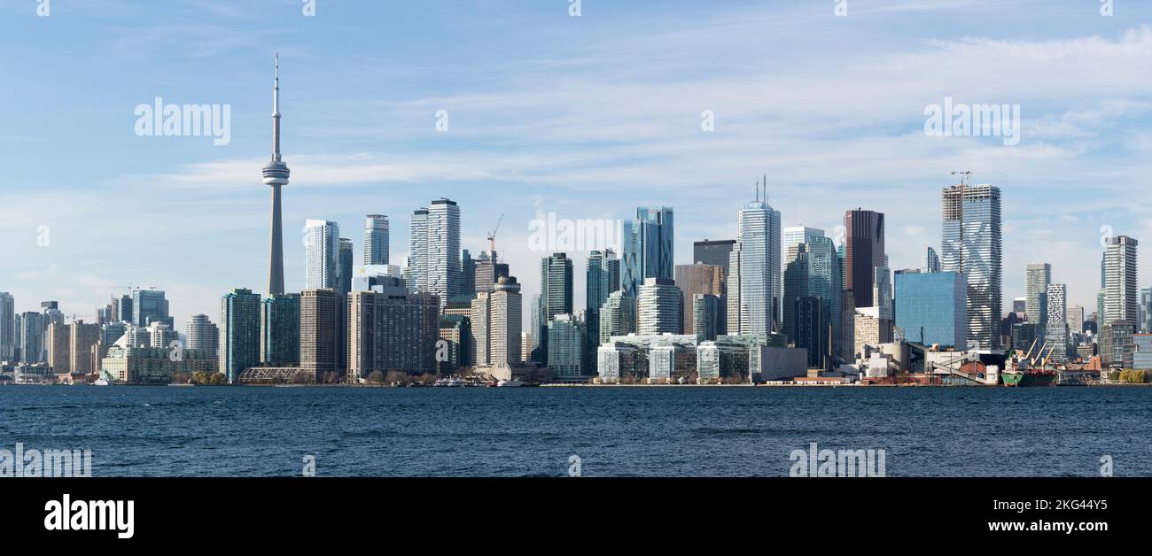 Panorama of Toronto skyline from Ward's Island, Toronto Islands Stock ...