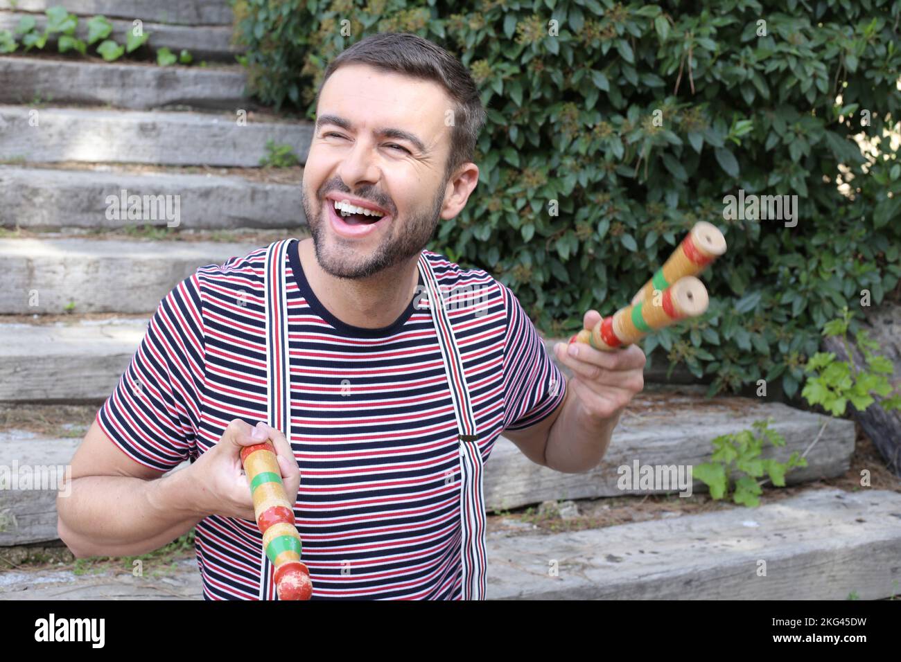 Funny man practicing hi-res stock photography and images - Alamy