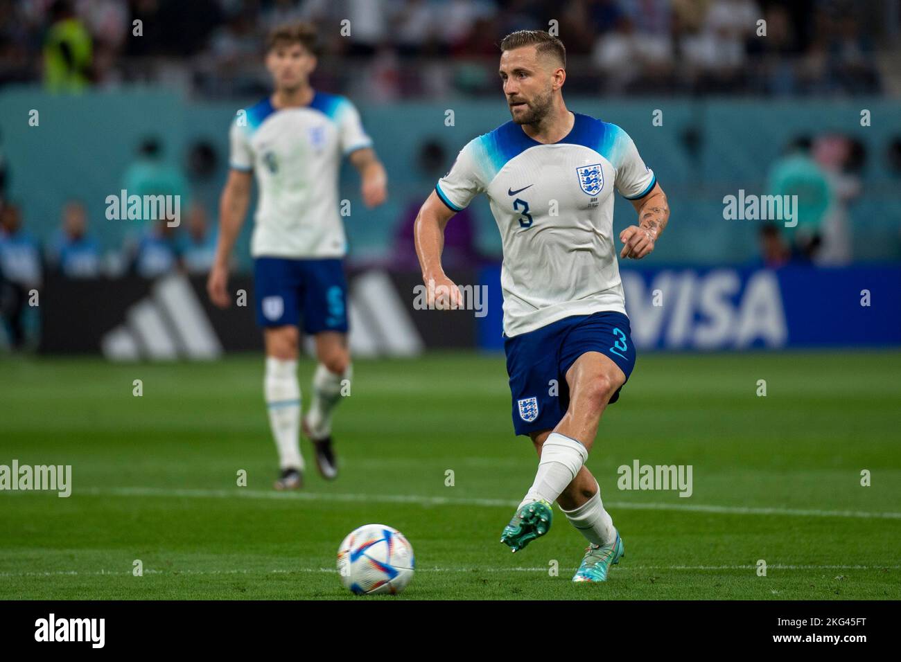Doha, Catar. 21st Nov, 2022. Luke Shaw of England during a match ...