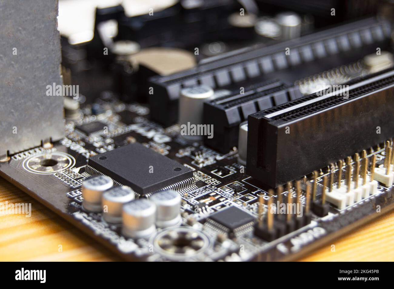Close-up top view of motherboard, computer motherboard Stock Photo - Alamy