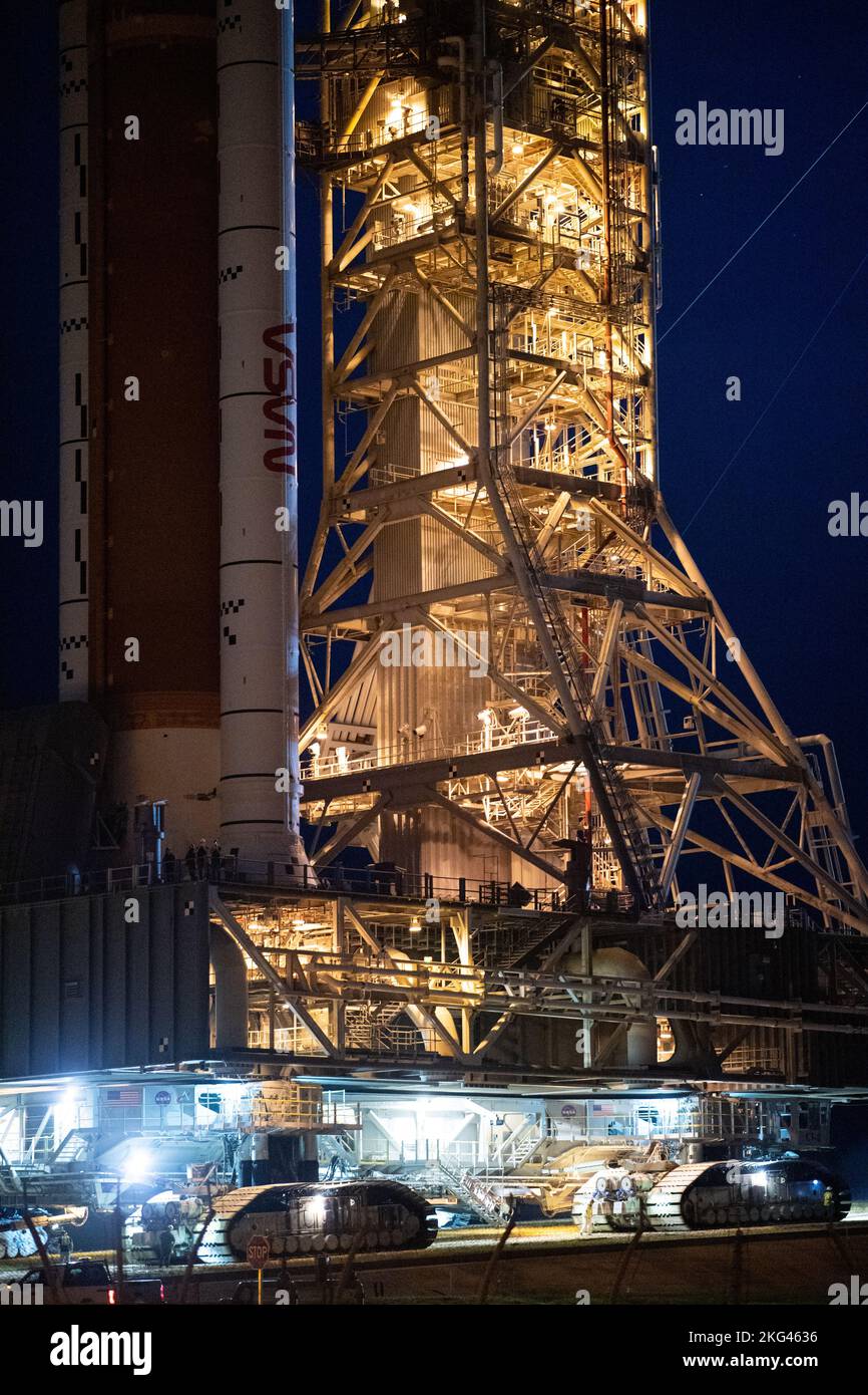 Artemis I Rollout. NASA’s Space Launch System (SLS) rocket with the ...