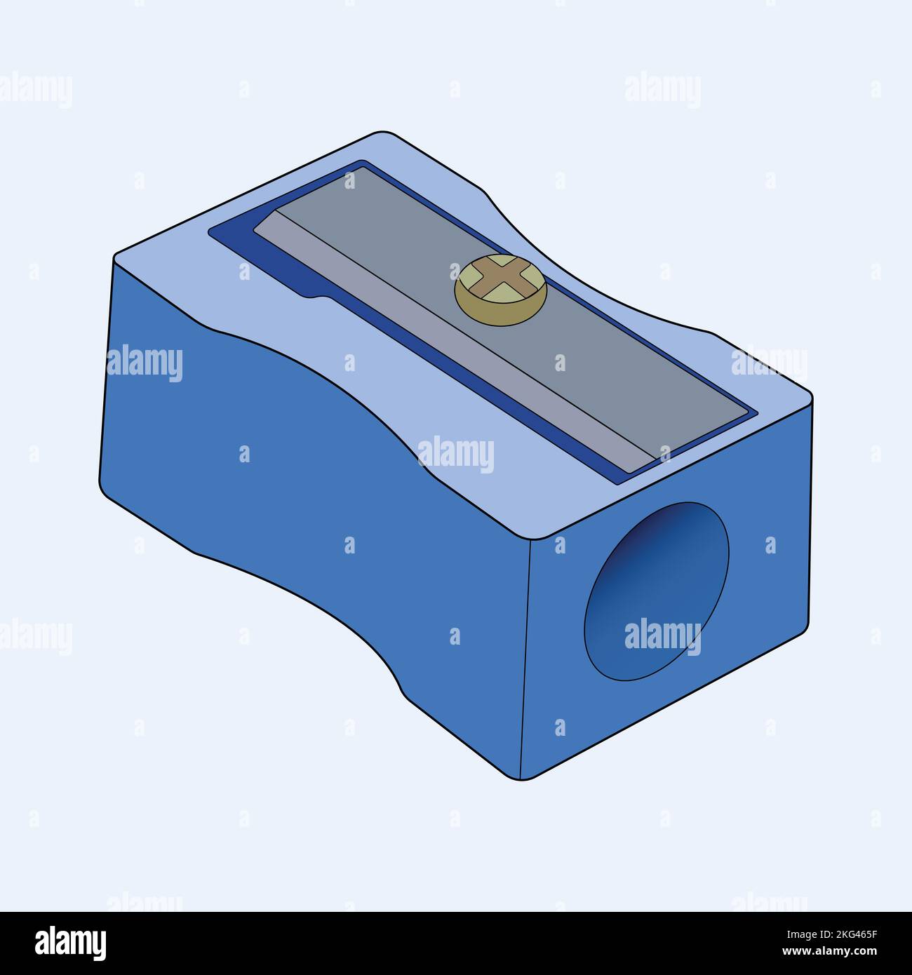 A vector illustration of a blue pencil sharpener isolated on white ...