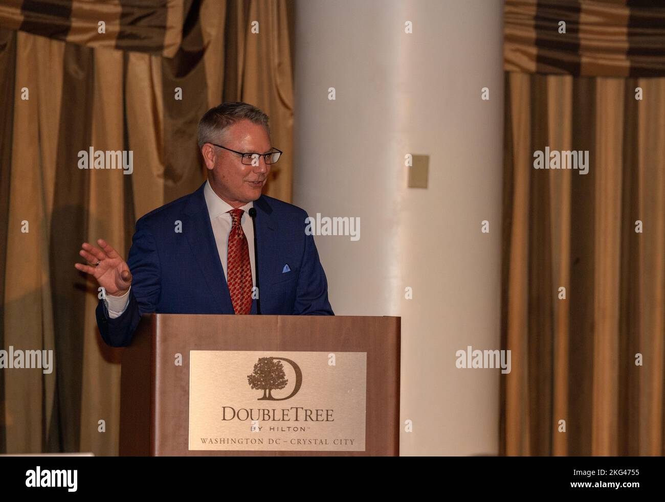 Chuck Bell, meteorologist with NBC4 Washington, speaks during the 47th ...