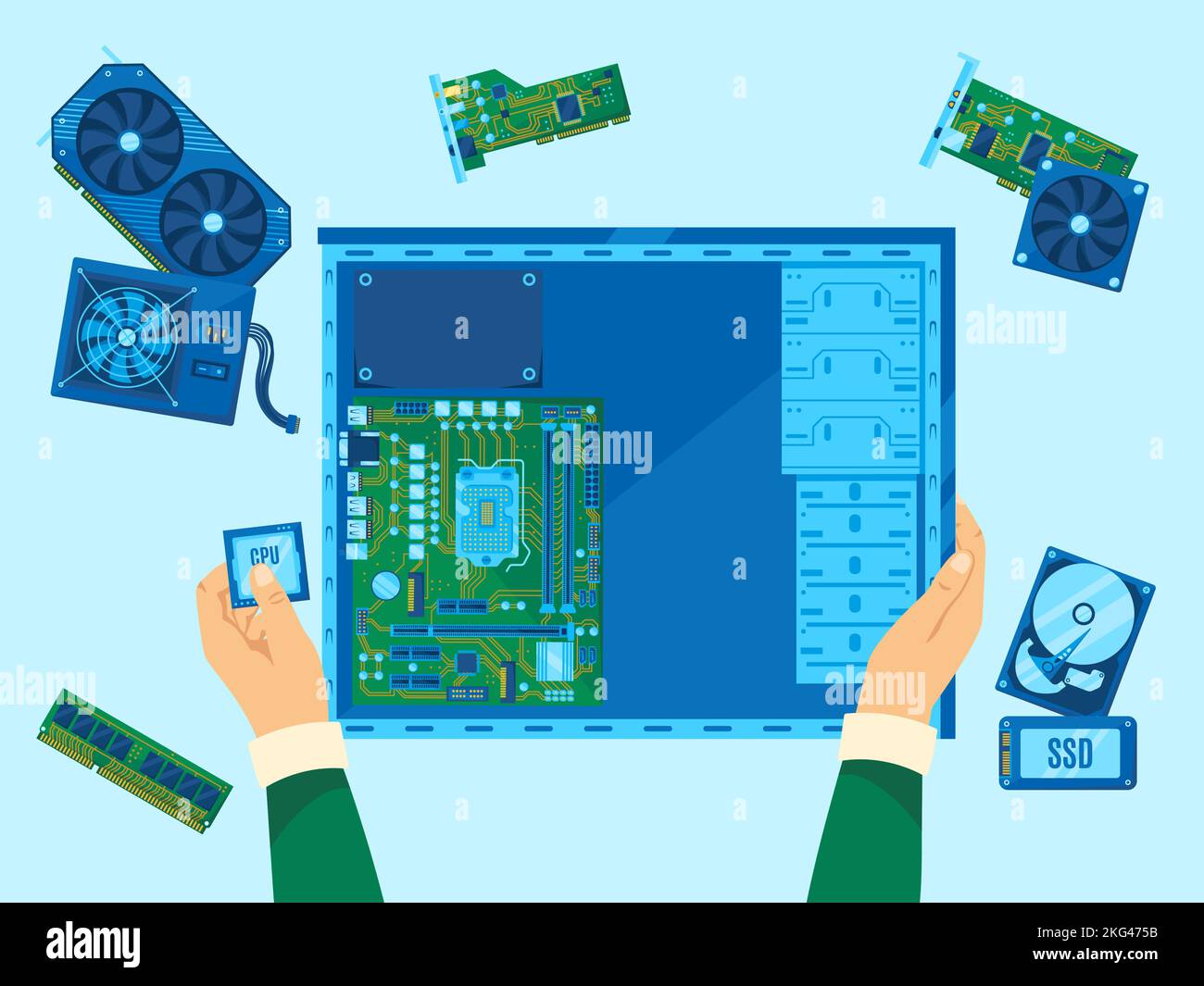 Computer Assembly Pc Building Hardware Repair Or Cpu Upgrade
