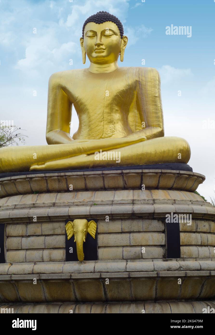 The Golden Buddha statue is located in the Viharamahadevi Park, or ...