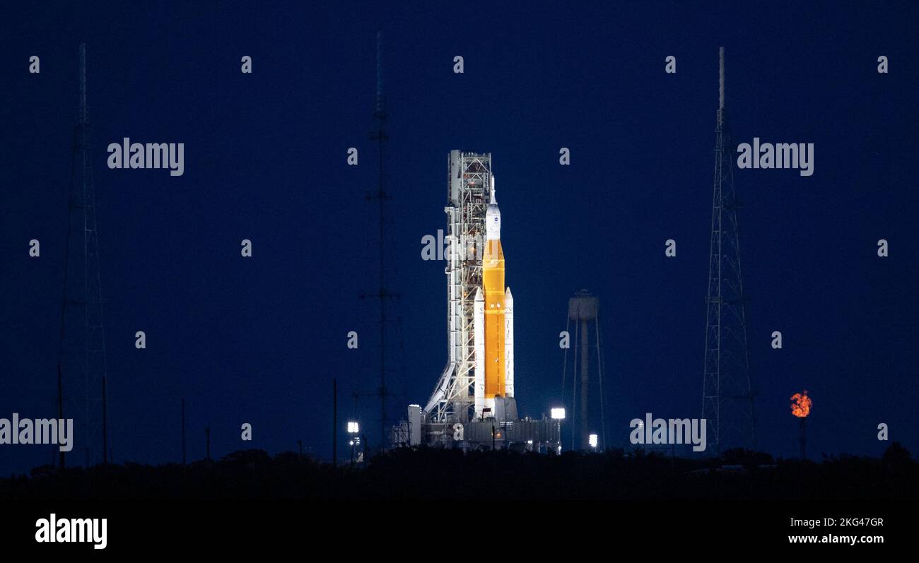 Artemis I Preflight. NASA’s Space Launch System (SLS) rocket with the ...