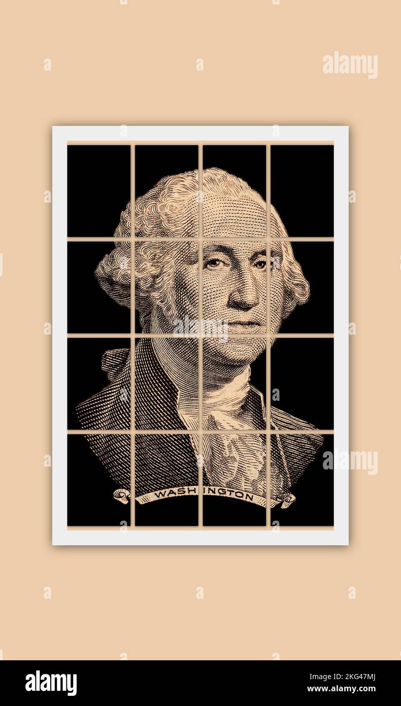 Banner with Portrait of first U.S. president George Washington Stock ...
