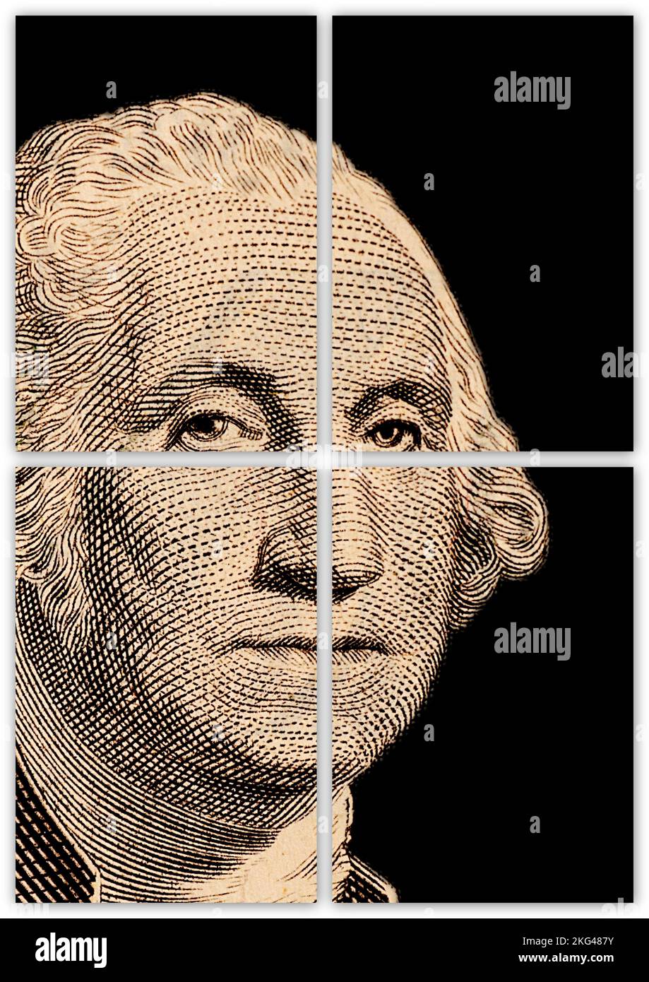 Banner with Portrait of first U.S. president George Washington Stock ...