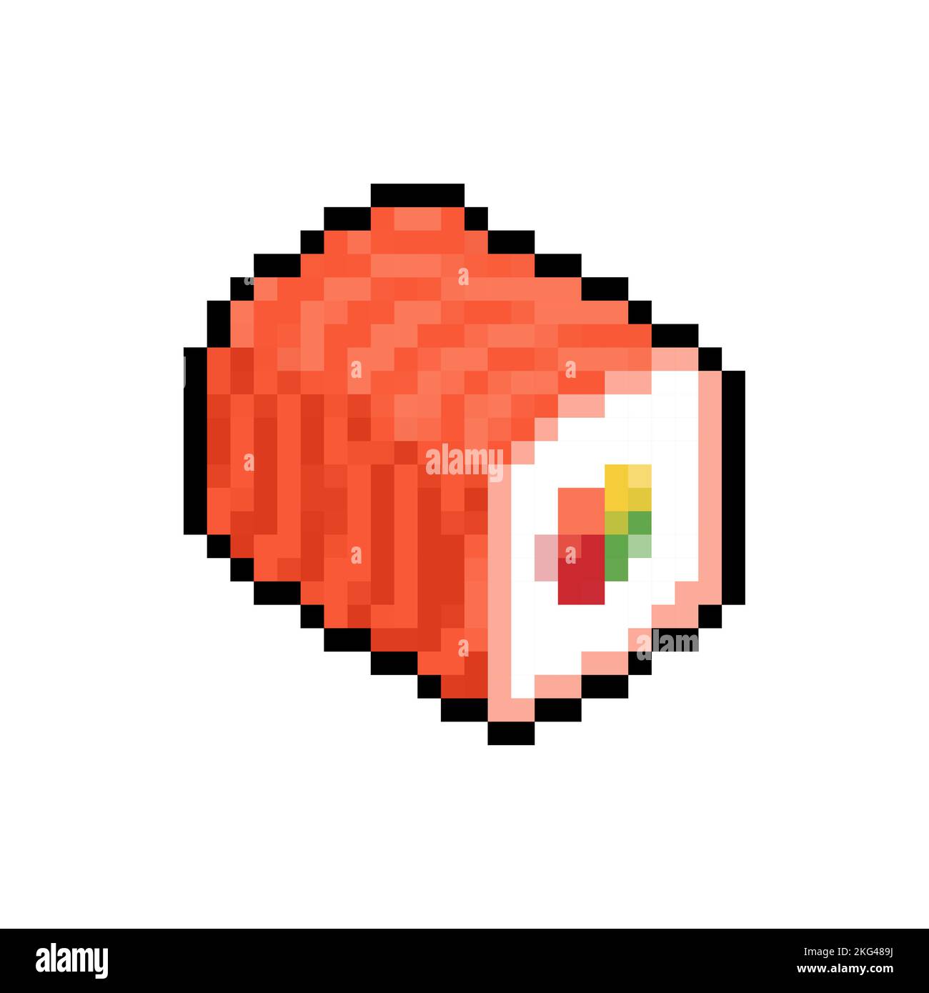 Sushi pixel art isolated. rolls 8 bit Traditional Japanese food ...