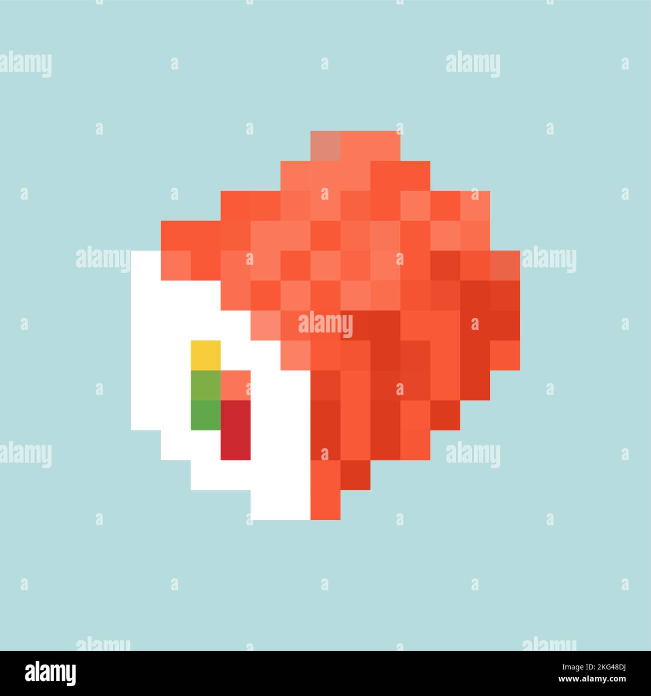 Sushi rolls pixel art isolated. 8 bit Traditional Japanese food ...