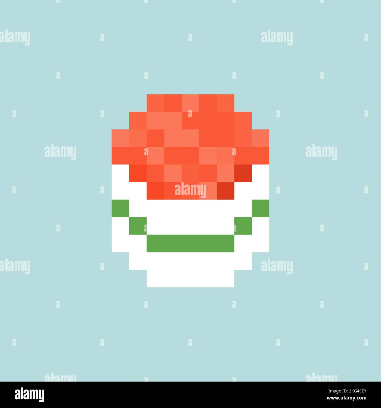 Sushi rolls pixel art isolated. 8 bit Traditional Japanese food ...