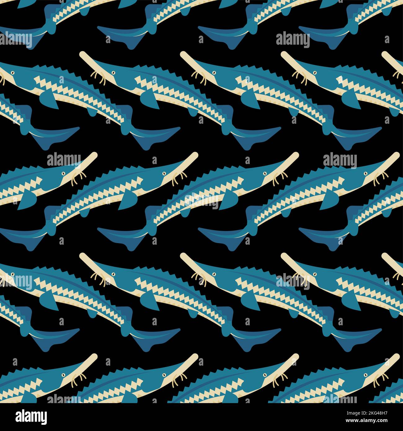 Sturgeon pattern seamless. fish background. vector texture Stock Vector ...