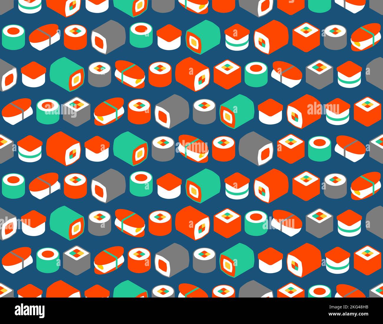 Sushi rolls pattern seamless. Traditional Japanese food background ...