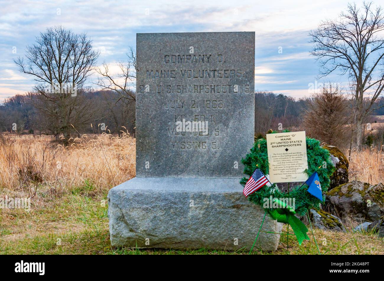 Monument to Company D , Maine Volunteer Infantry, Gettysburg National ...