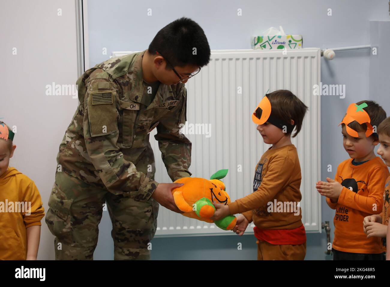 GREYWOLF Trooper, Pfc. Jaemyeong Oh, assigned to Alpha Company, 215th ...