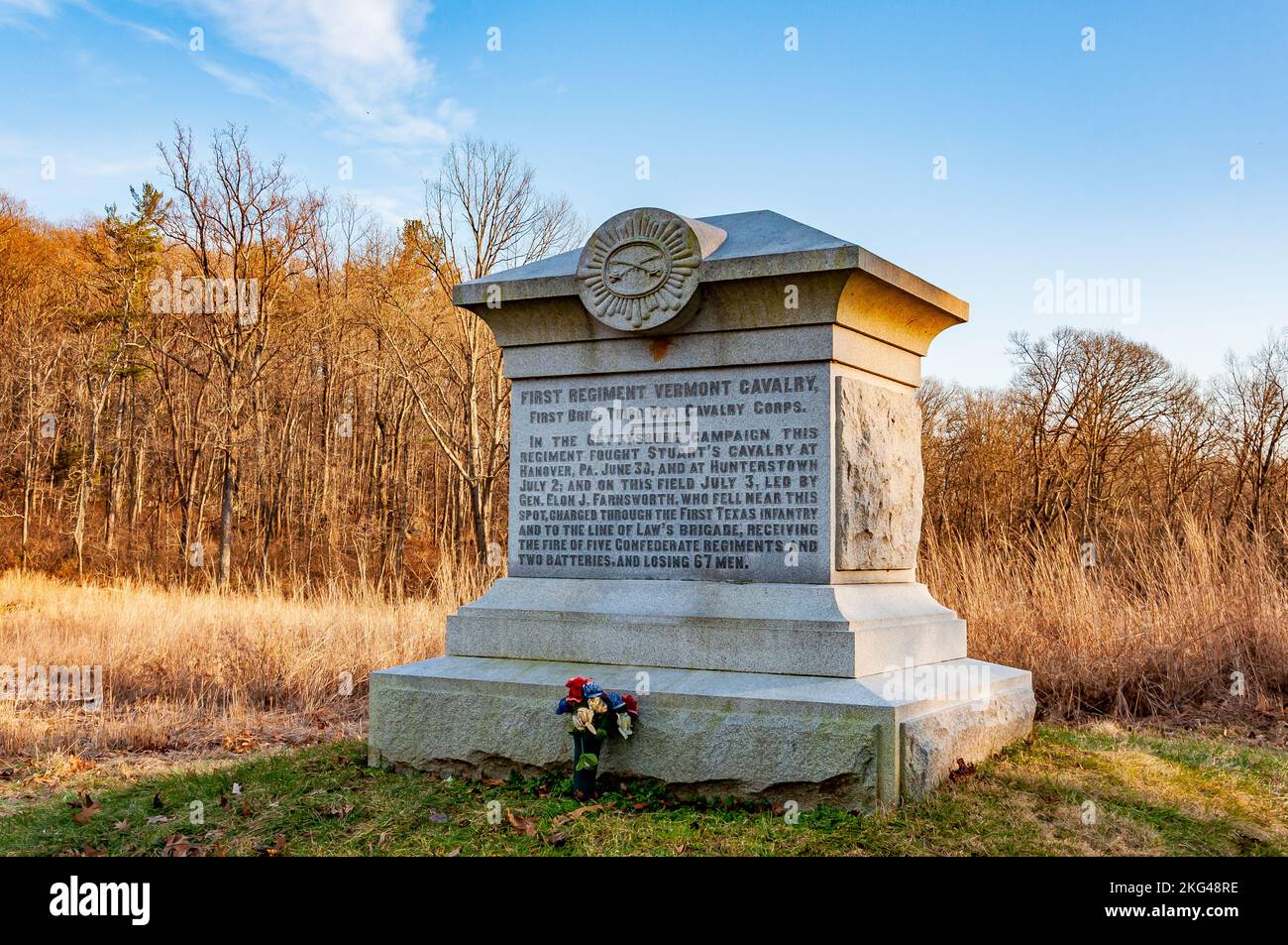 First Regiment, Vermont Cavalry Monument, Gettysburg Battlefield ...