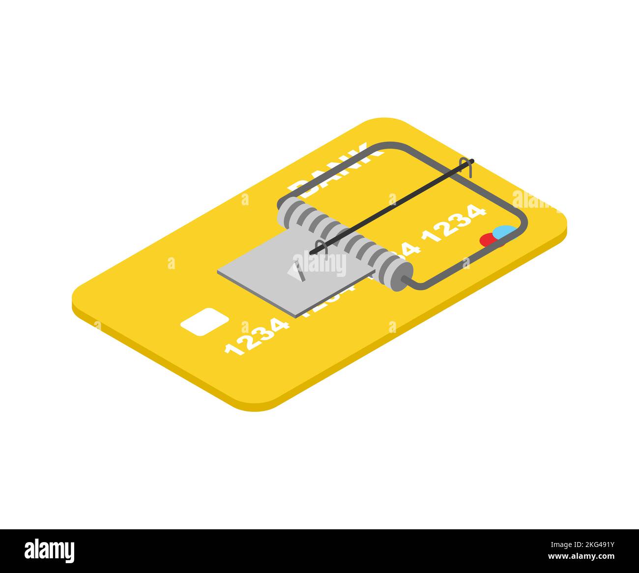Credit card Mousetrap. Concept credit trap. Vector illustration Stock ...