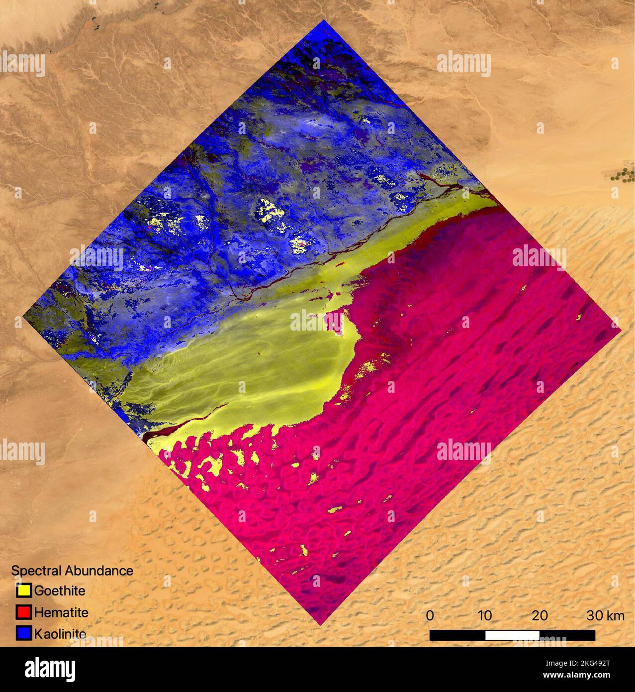EMIT Instrument's First Light. The mineral map shows an area of ...