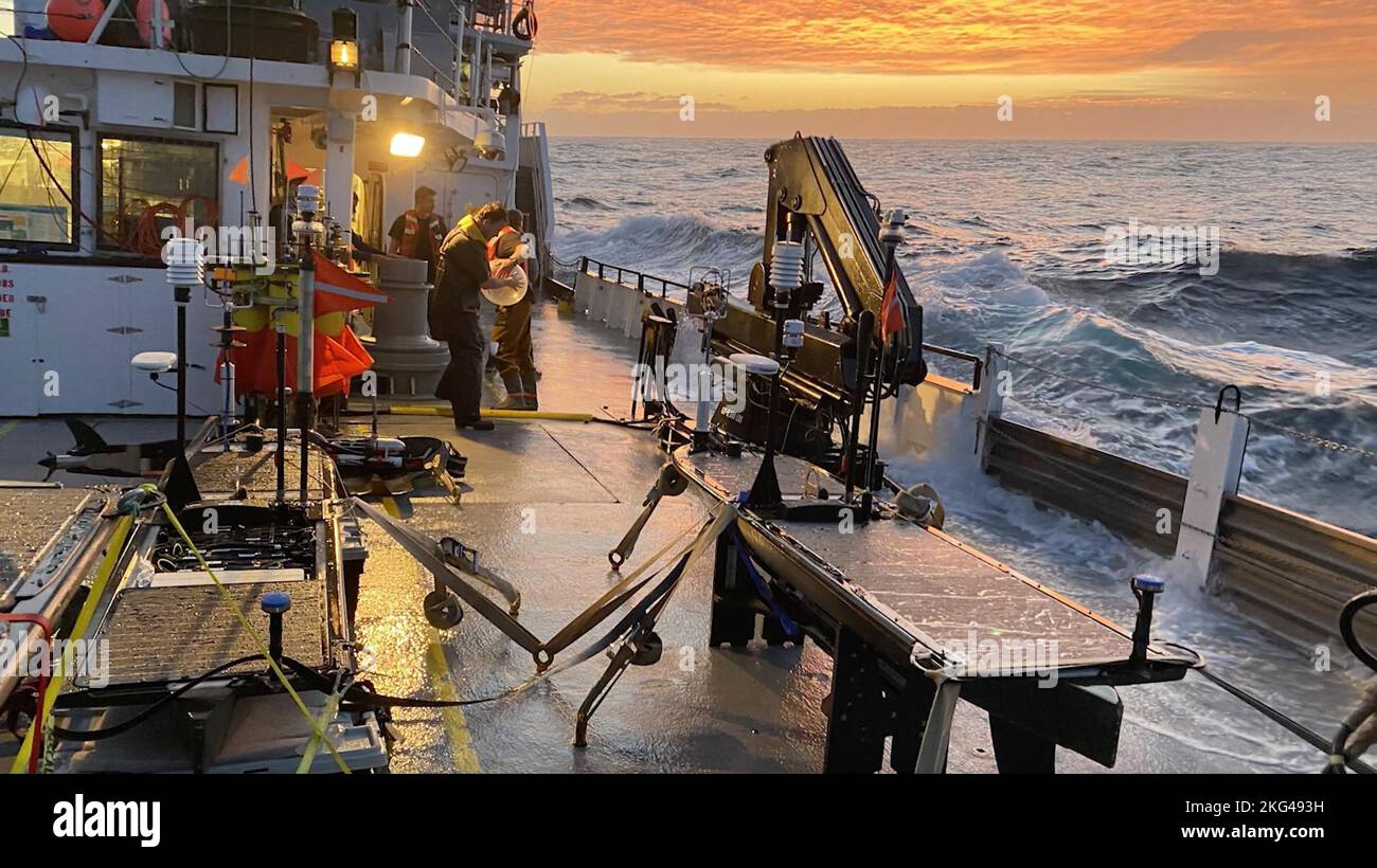 High Seas at Sunset During S-MODE Field Campaign. During the pilot ...