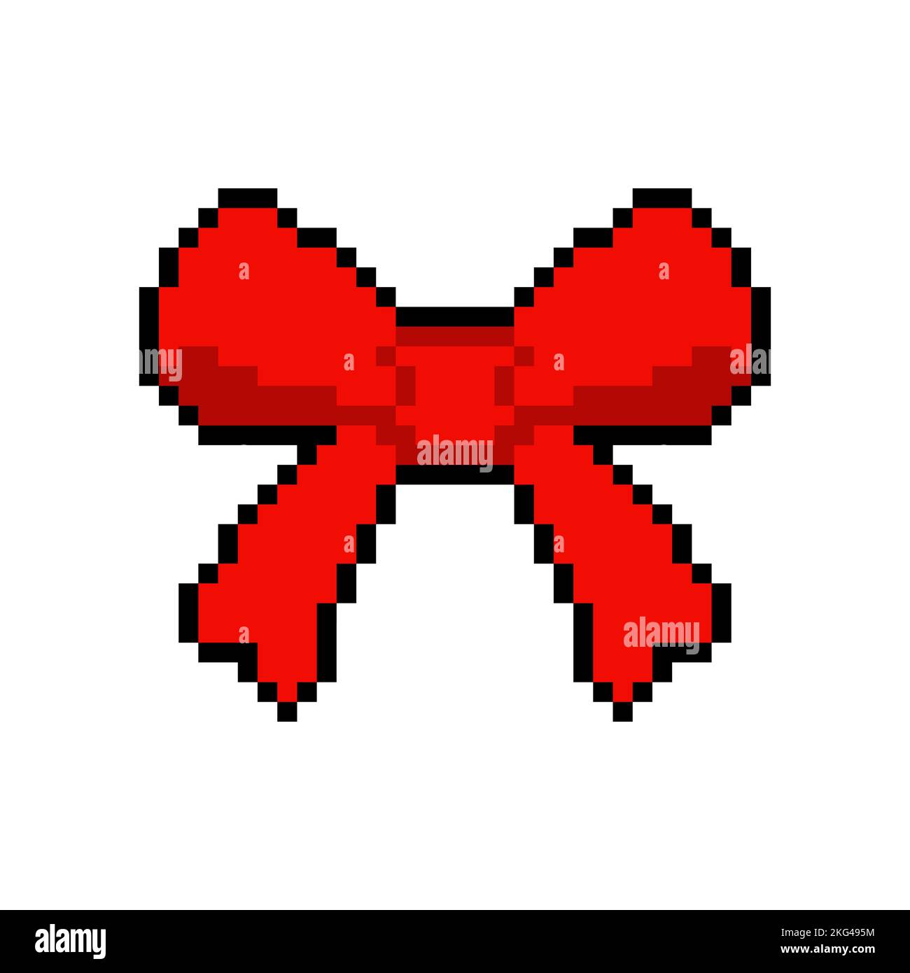Red bow pixel art. 8 bit bow for decoration. pixelated Vector ...