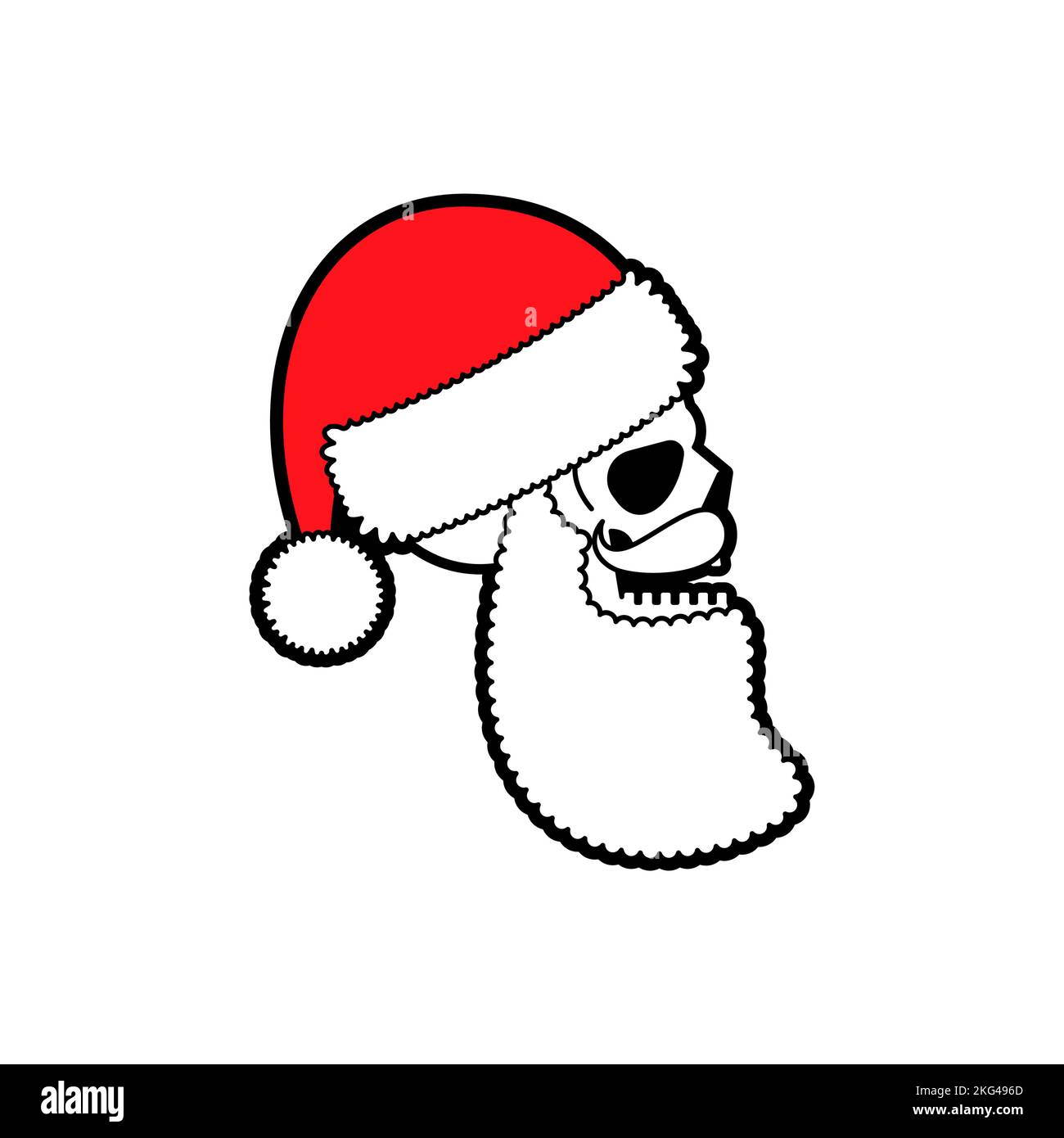 Skull of Santa. Christmas and New Year scary illustration Stock Vector ...