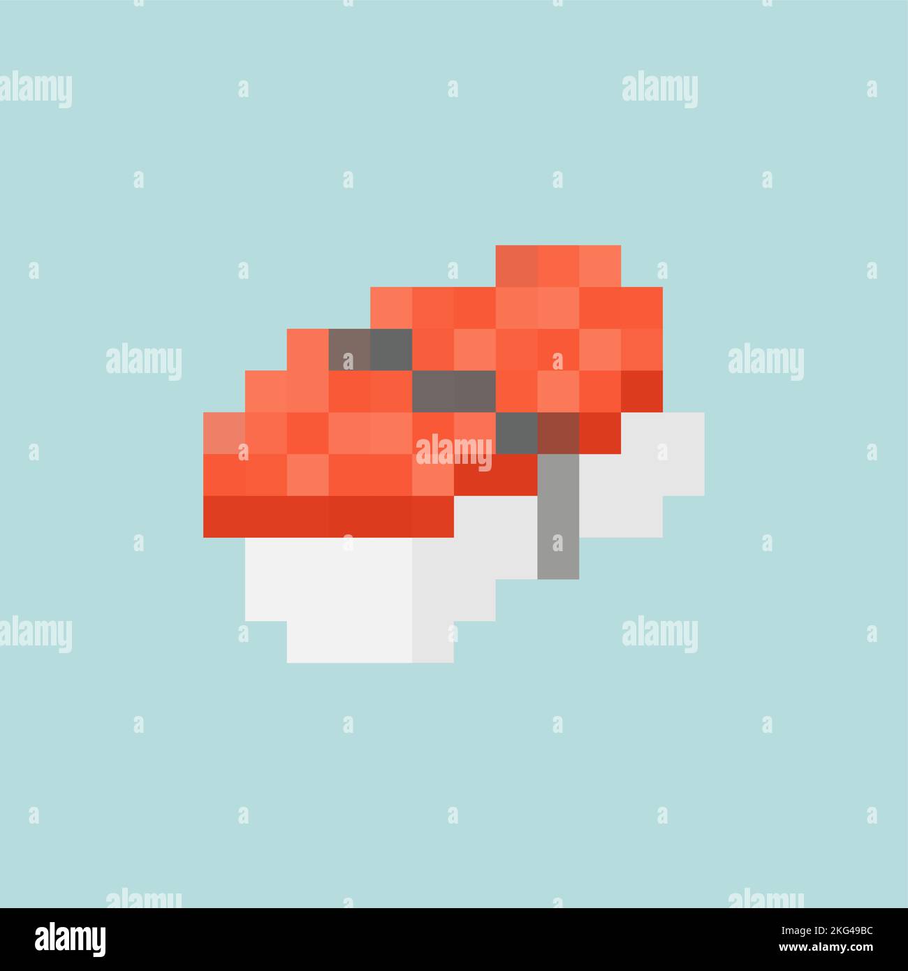 Sushi rolls pixel art isolated. 8 bit Traditional Japanese food ...