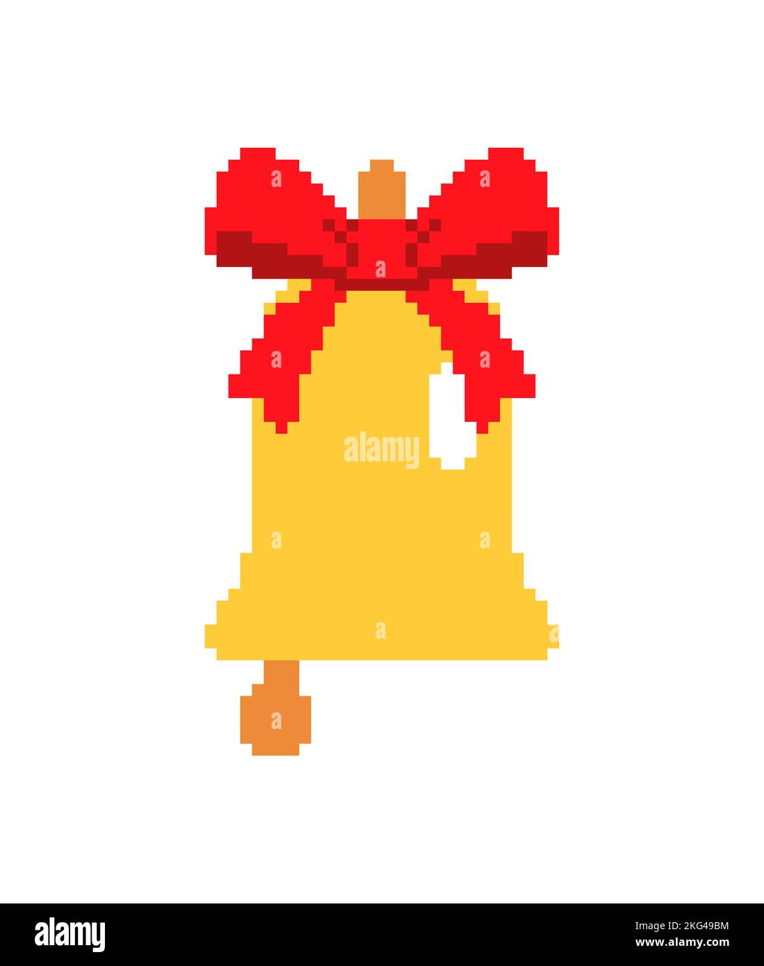 Christmas bell pixel art. 8 bit Christmas and New Year illustration ...