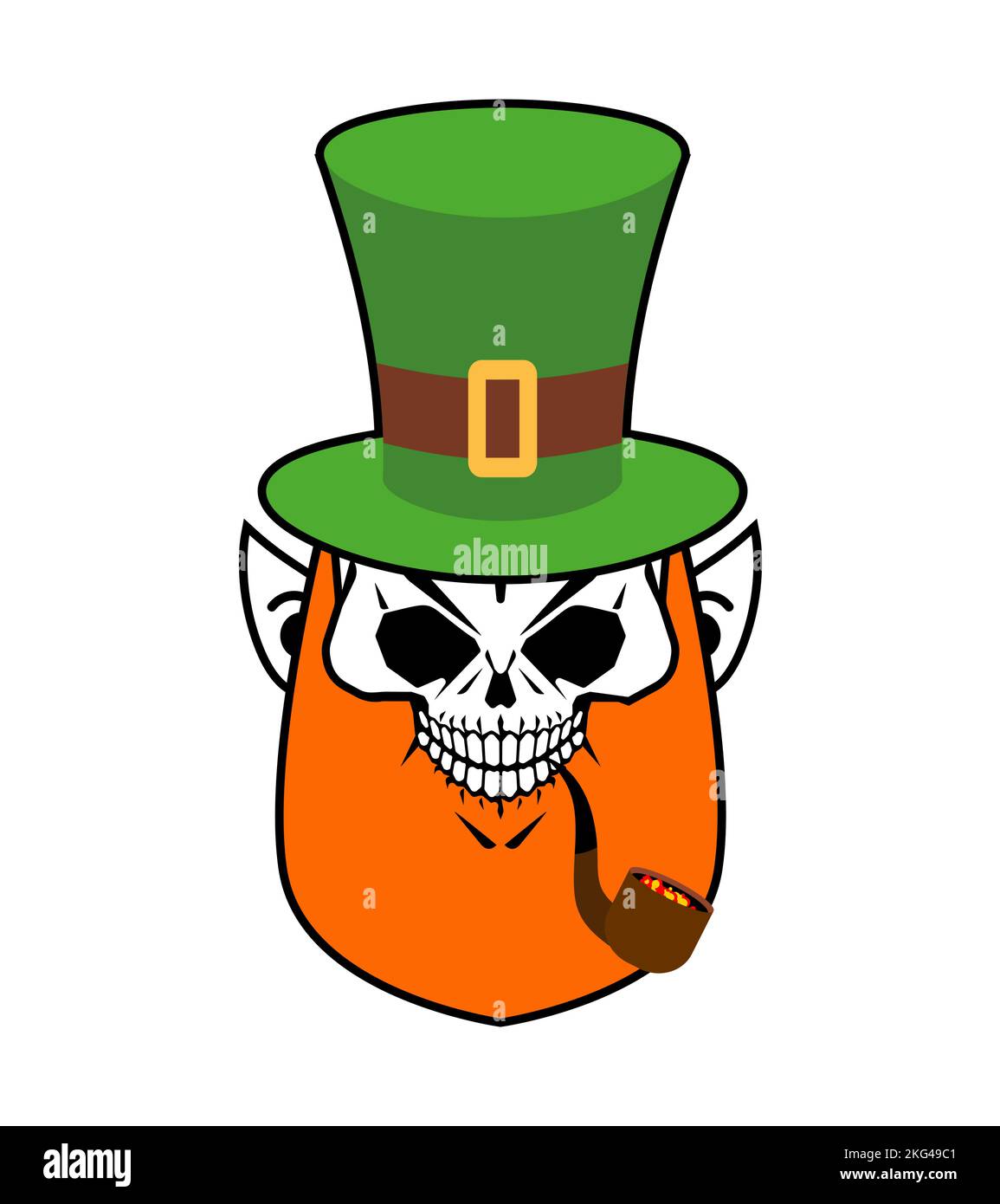 Leprechaun skull. st Patrick's day irish holiday illustration Stock ...