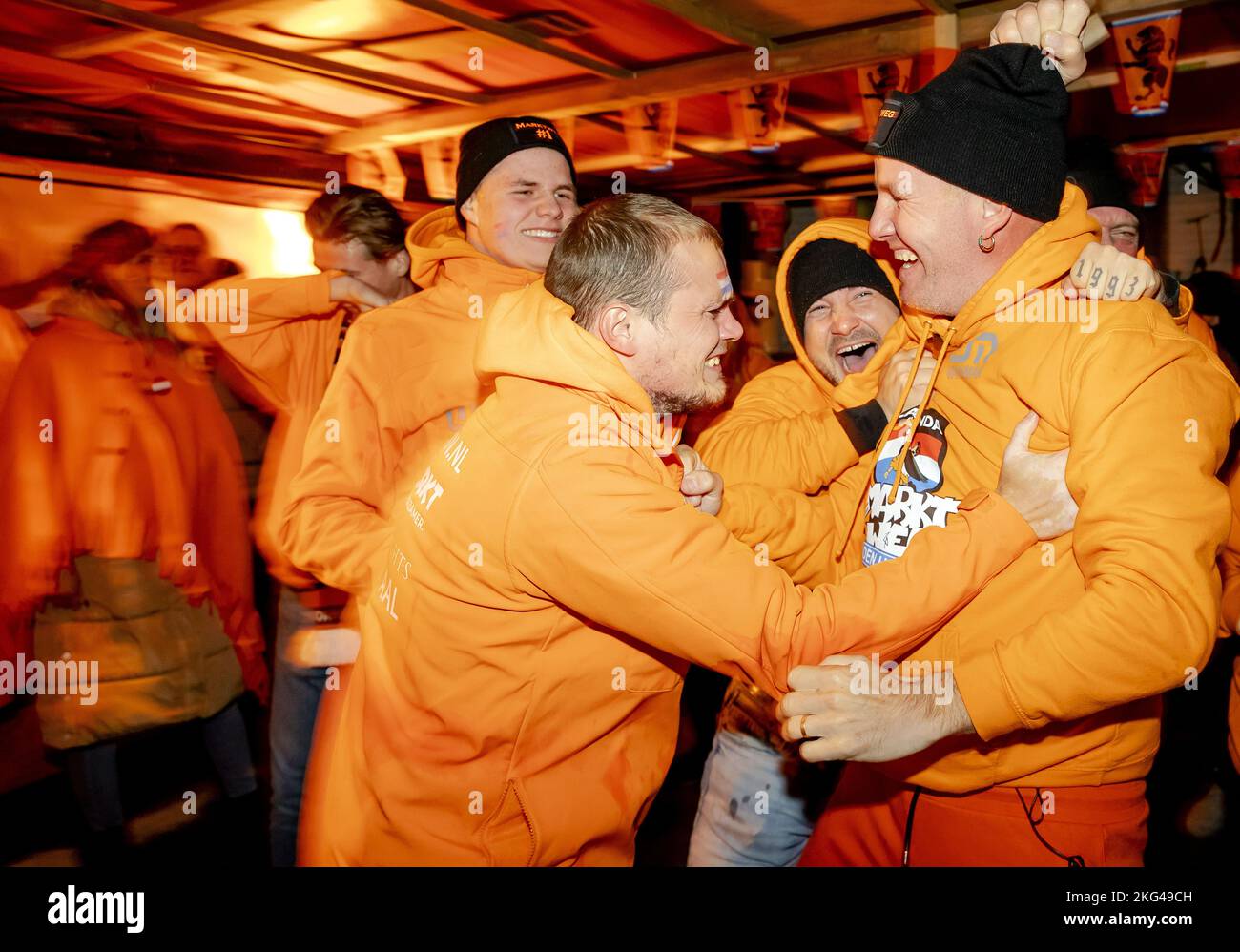 THE HAGUE - Orange fans cheer at the 0-1 of the Orange on the Haagse ...