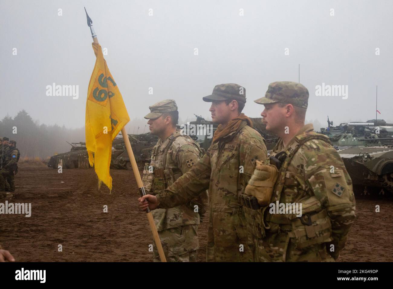 U.S. Soldiers assigned to Ares Company, 1st Battalion, 66th Armored ...