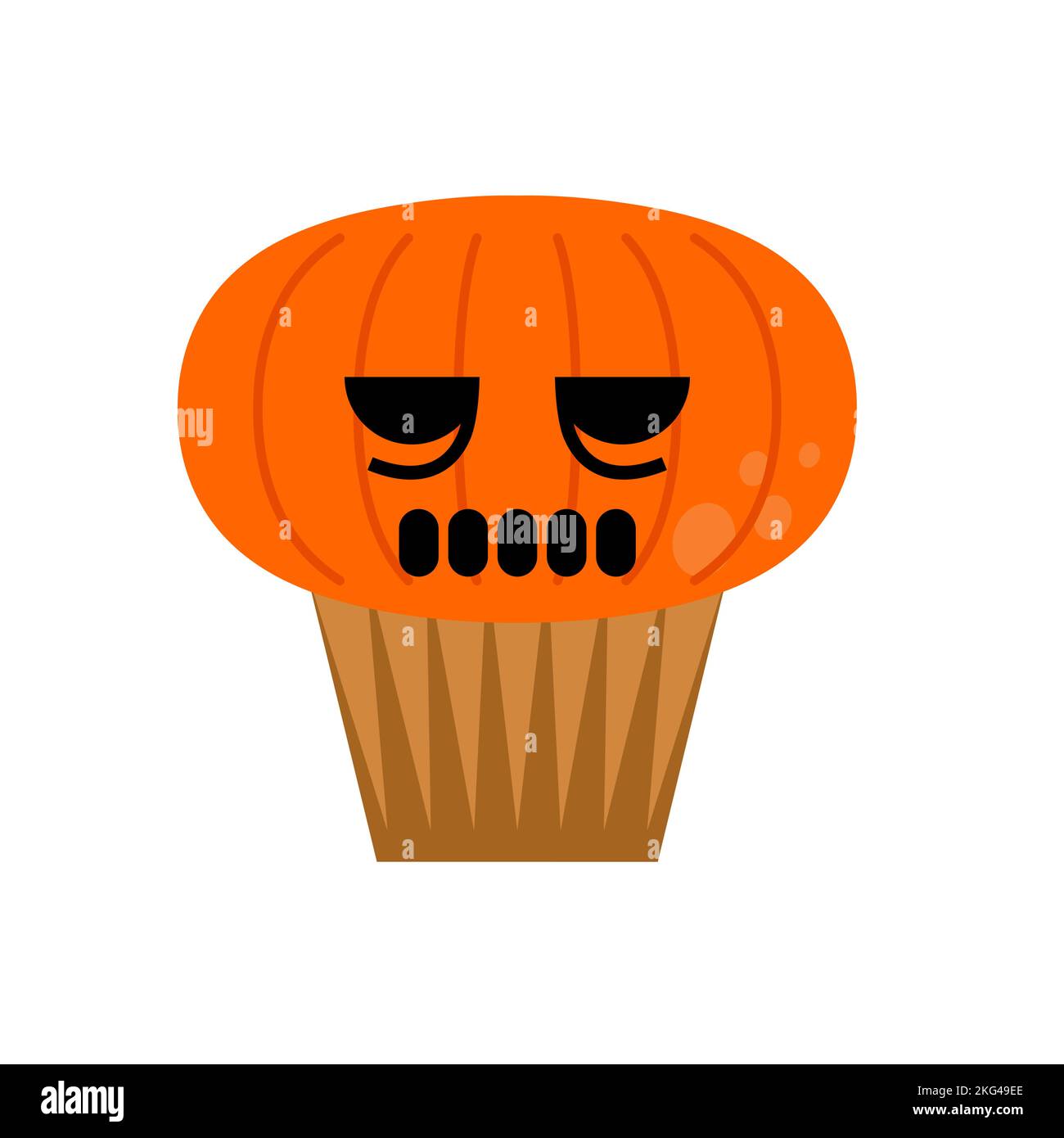 Halloween cupcake Pumpkin. Cupcake for holiday. Vector illustration ...