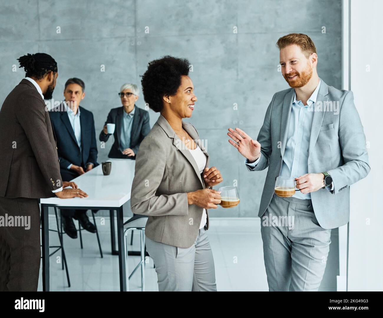 young business people meeting office teamwork group success coffee ...