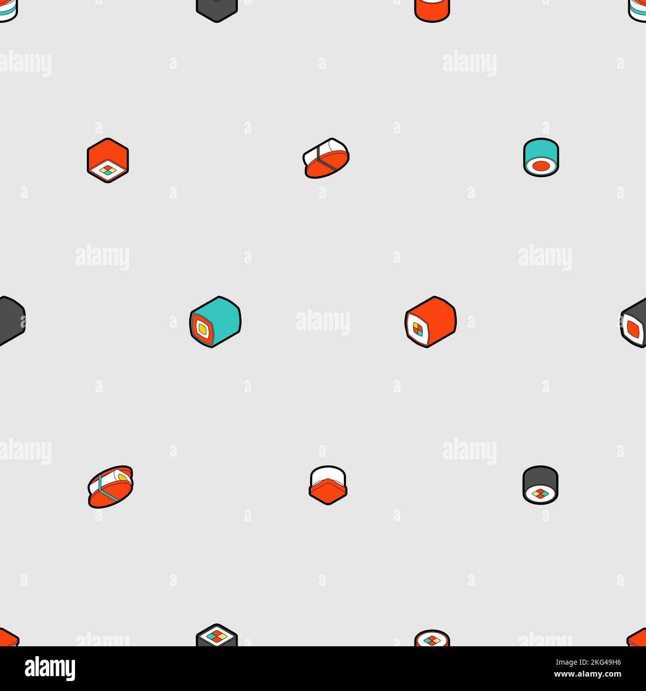 Sushi rolls pattern seamless. Traditional Japanese food background ...