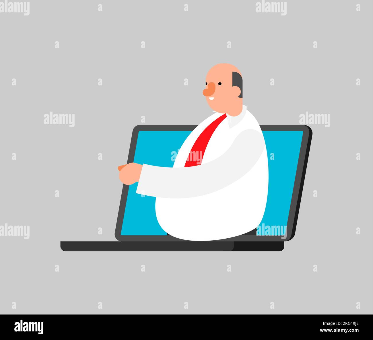 Personal manager in laptop. Customer service in PC. Vector illustration ...