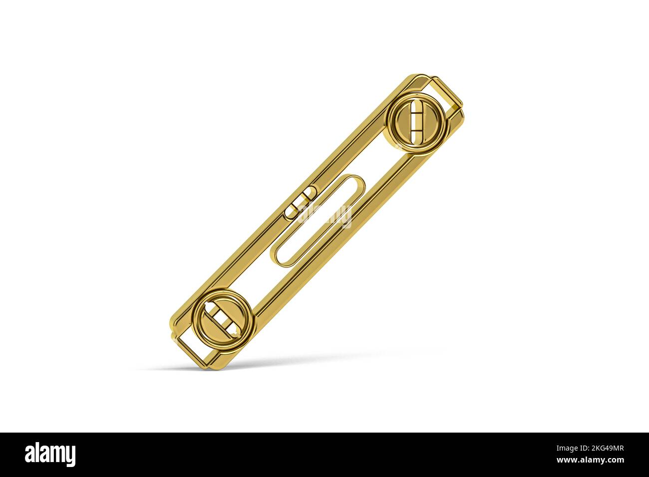 Golden 3d spirit level icon isolated on white background - 3d render ...