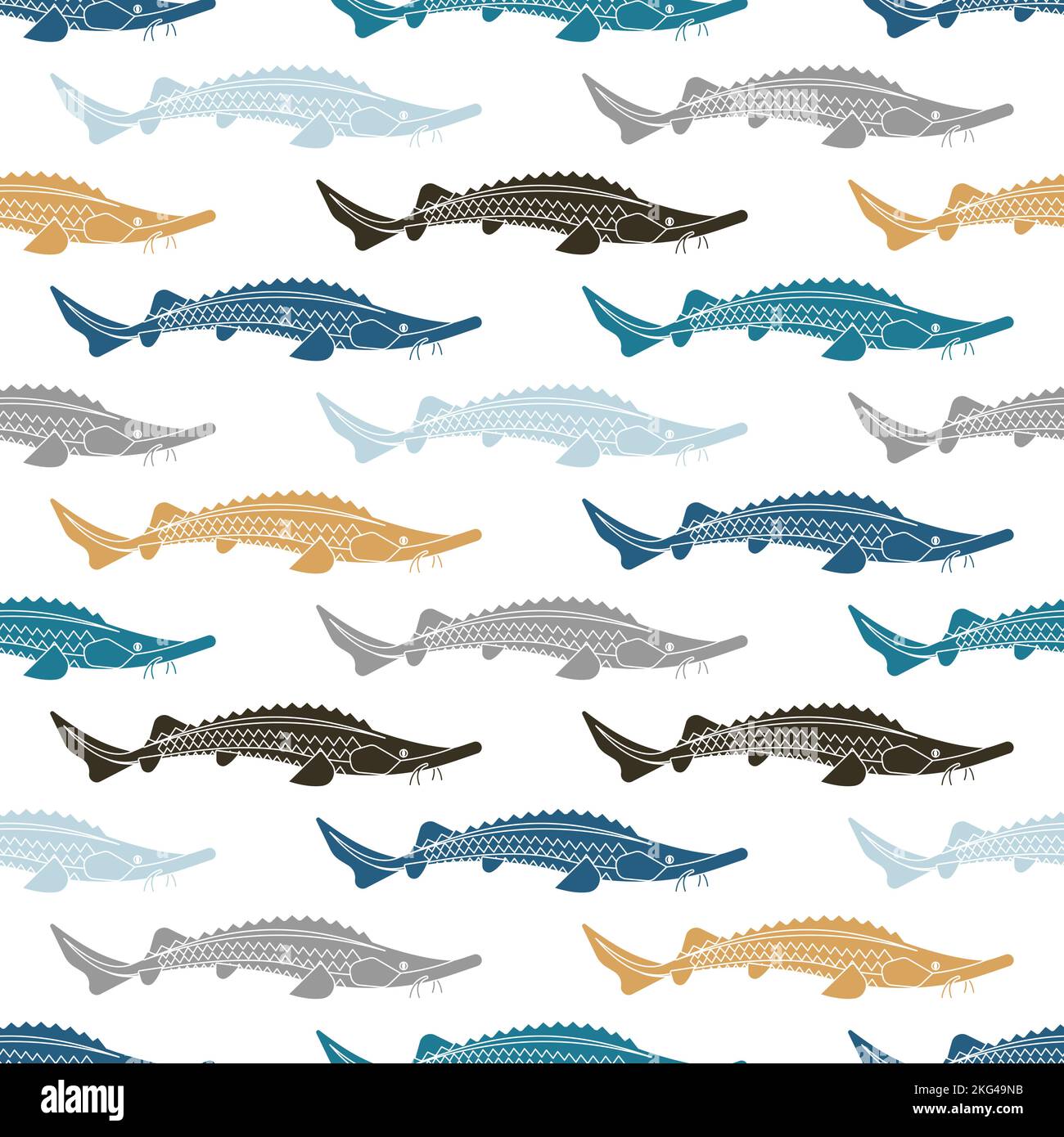 Sturgeon pattern seamless. fish background. vector texture Stock Vector ...