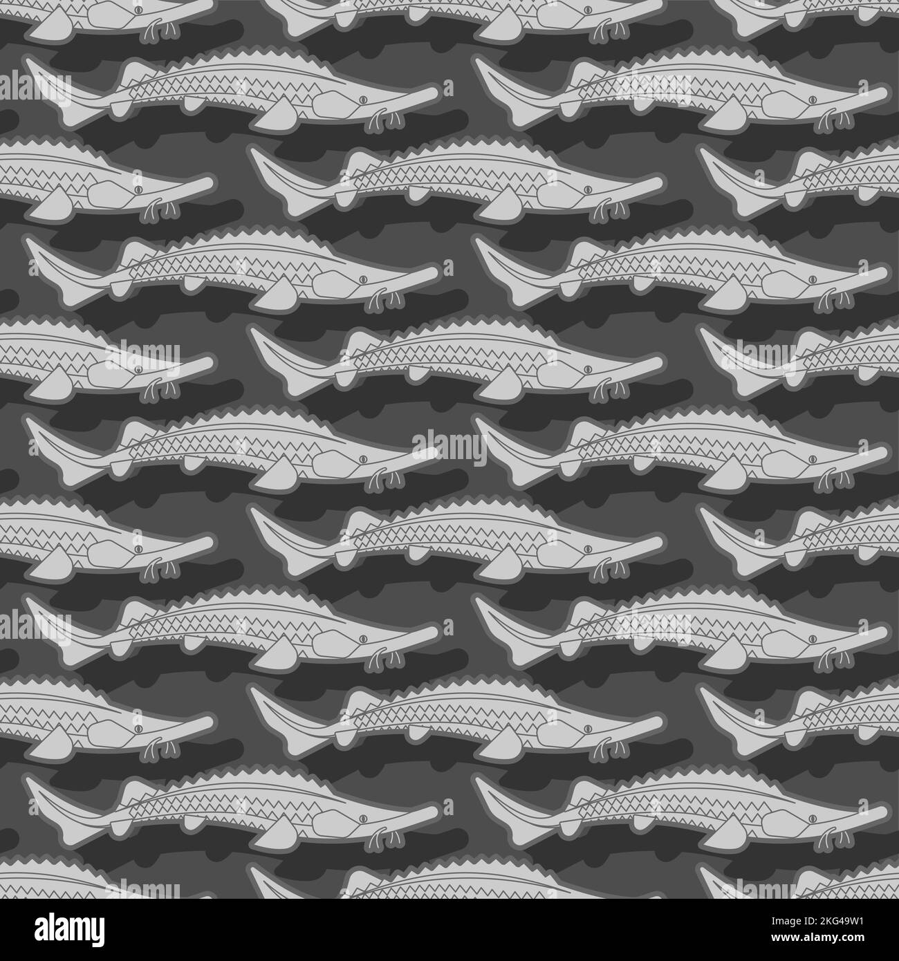 Sturgeon pattern seamless. fish background. vector texture Stock Vector ...
