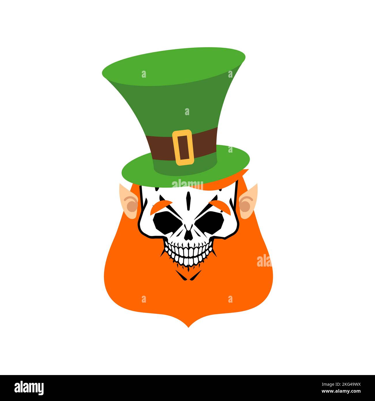 Leprechaun skull. st Patrick's day irish holiday illustration Stock ...