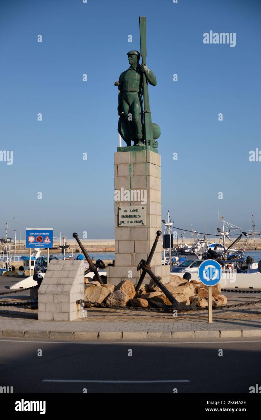 Monument to the men of the sea, Tarifa, Cádiz province, Andalusia ...