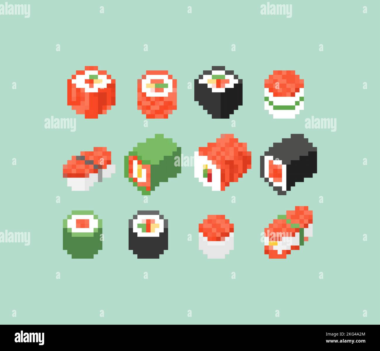 Pixel art japanese sushi Stock Vector Images - Alamy