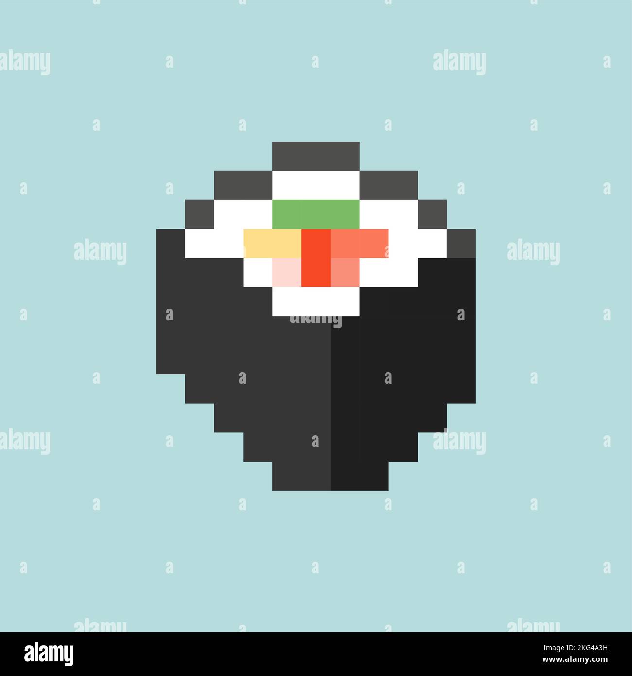 Simple Pixel Art On Grid Food