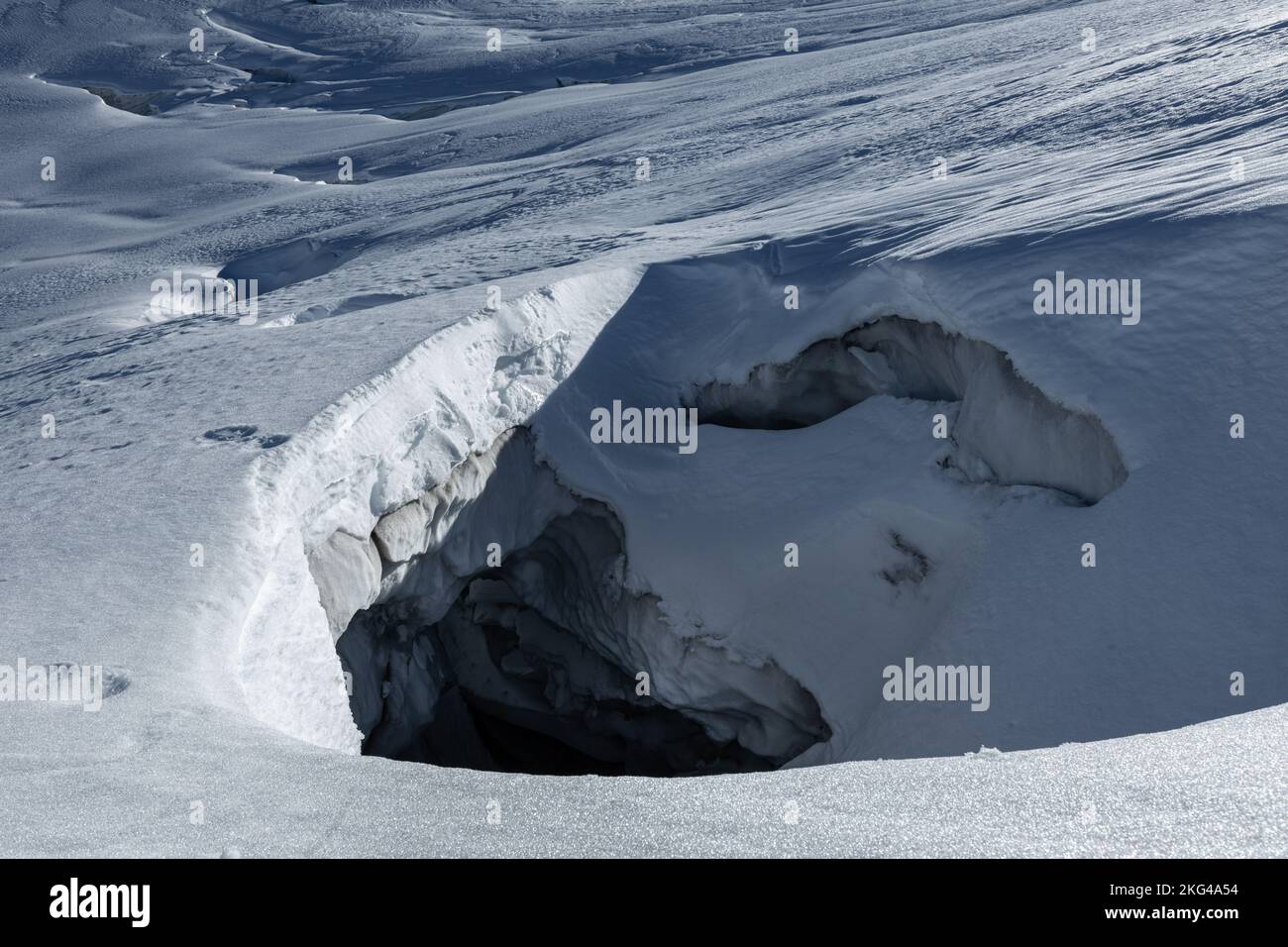 Deep cracks on the Dachstein glacier - mountains, Austria, Alps Stock ...