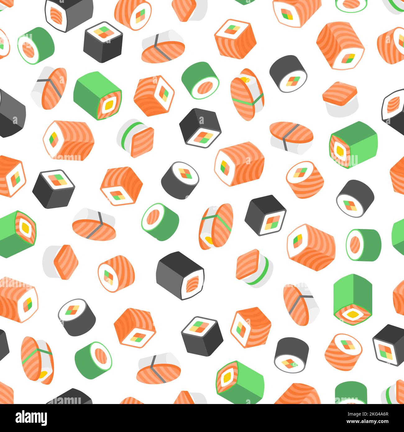 Sushi rolls pattern seamless. Traditional Japanese food background ...