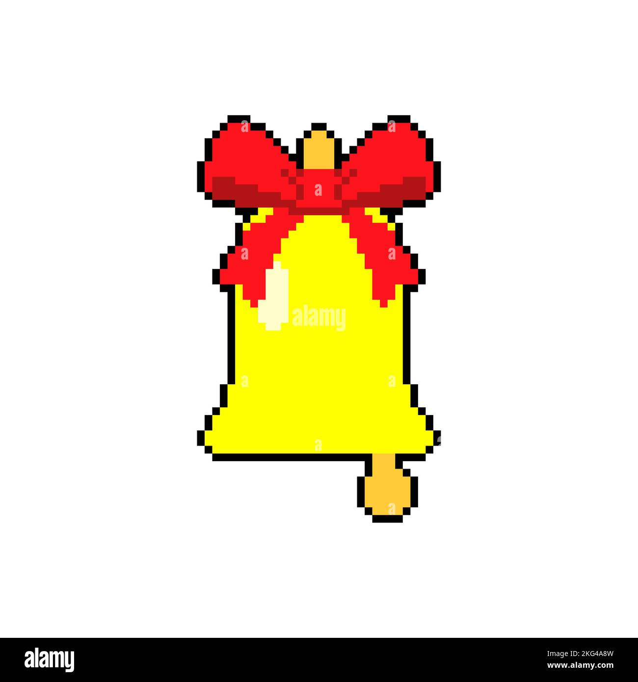 Christmas bell pixel art. 8 bit Christmas and New Year illustration ...