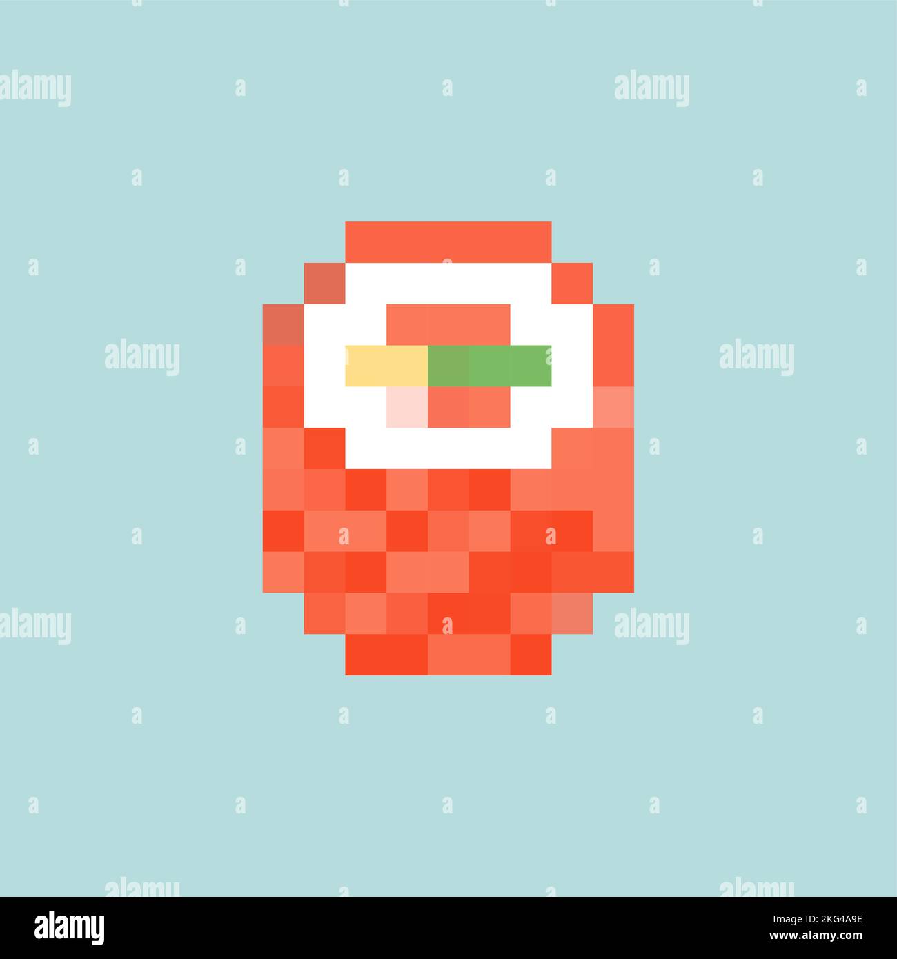 Sushi rolls pixel art isolated. 8 bit Traditional Japanese food ...