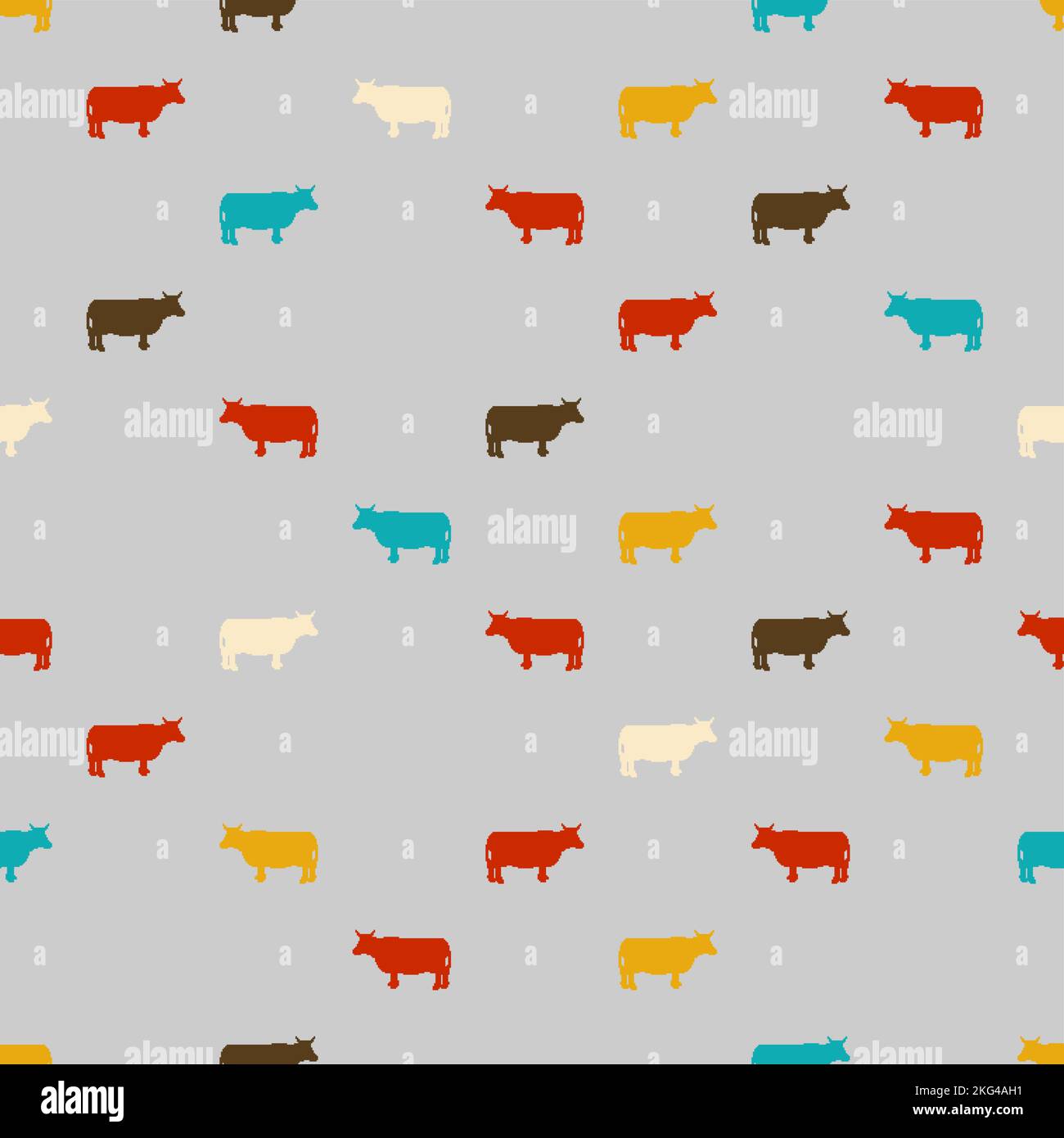 Cow pixel art pattern seamless. 8 bit farm animal background. pixelated texture Stock Vector ...