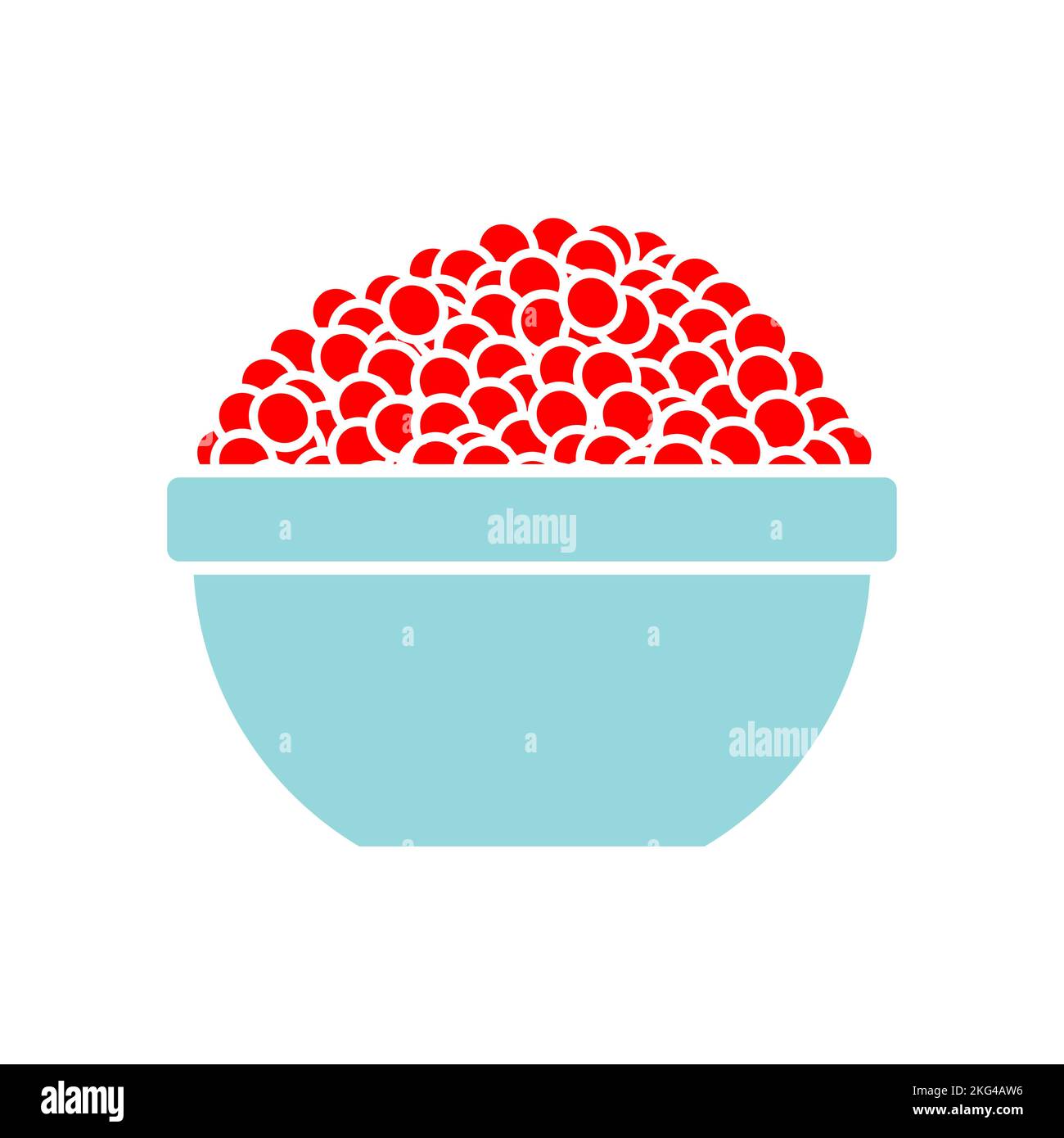 Red caviar in plate isolated. Fish delicacy. Vector illustration Stock ...